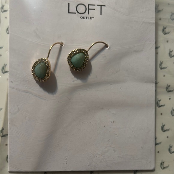 LOFT | Jewelry | Loft Green And Gold Earrings | Poshmark